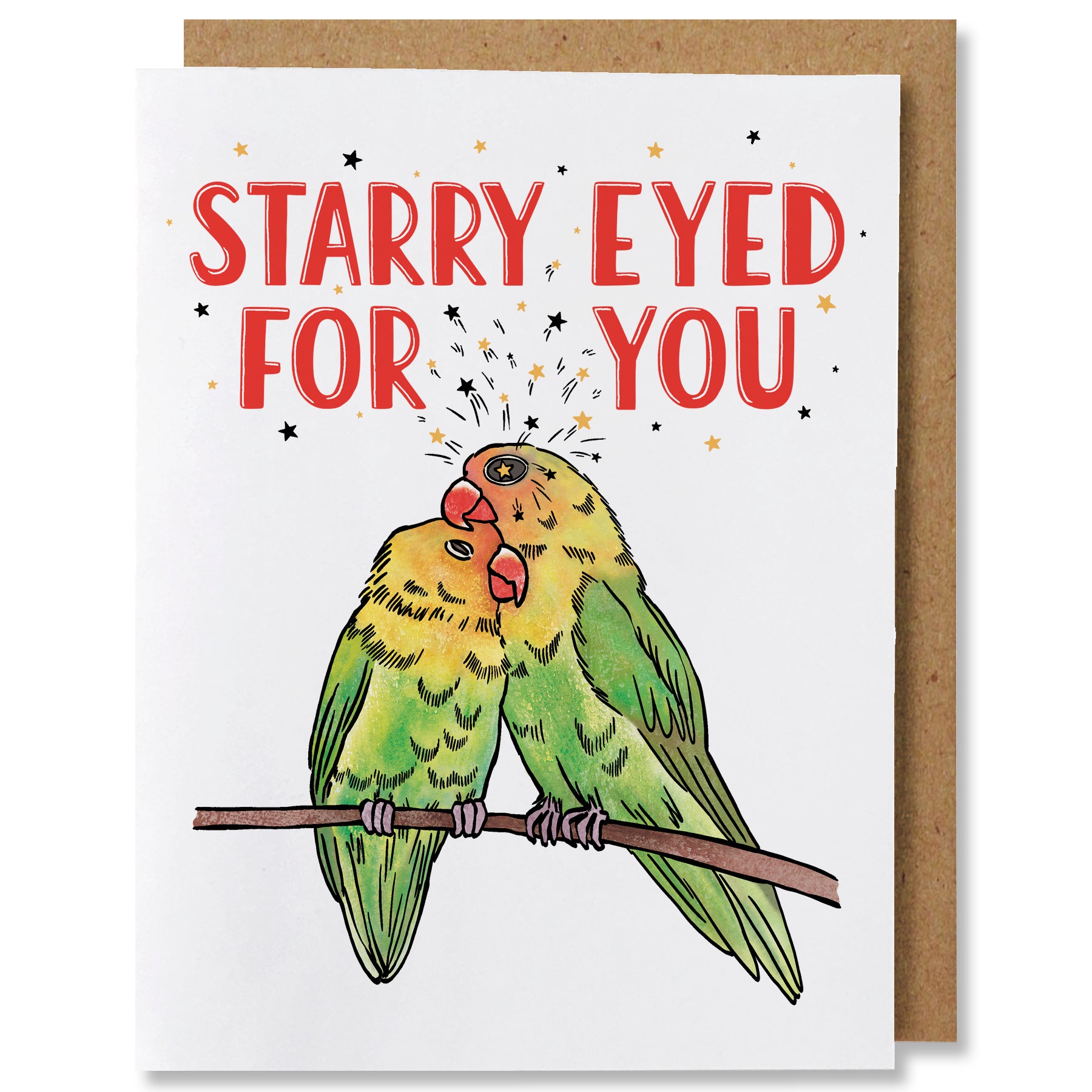 Starry Eyed - Illustrated Love Birds Couple Stars Card – NANU Studio