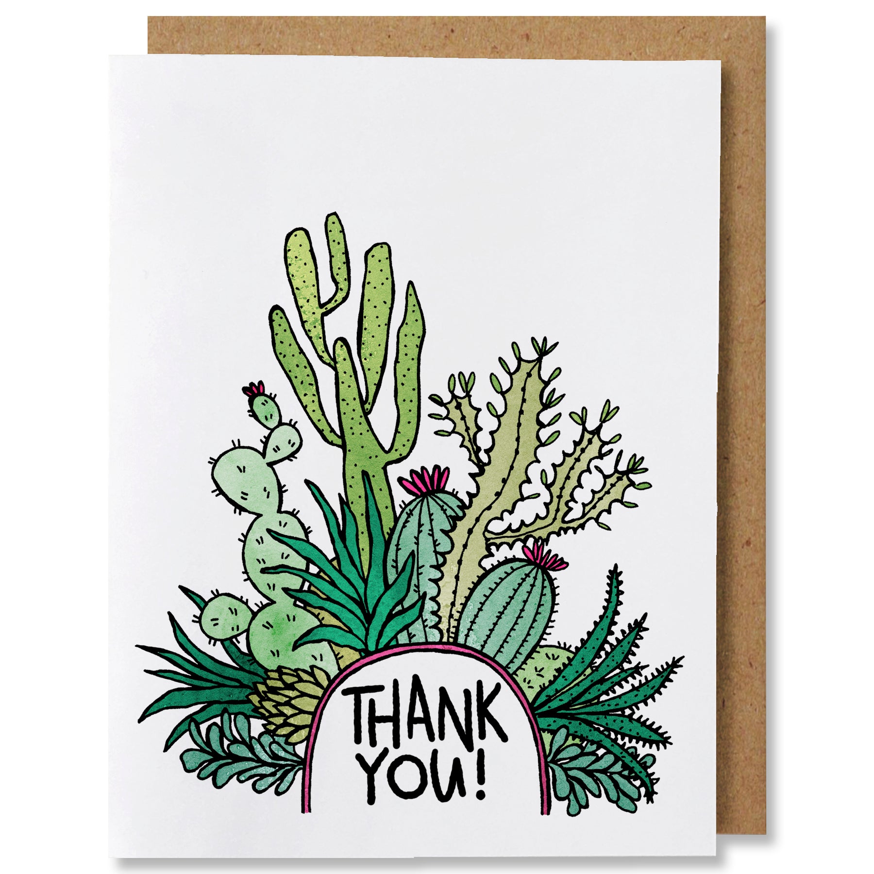 Cacti Thank You - Illustrated Cactus Plant Nature Card – NANU Studio