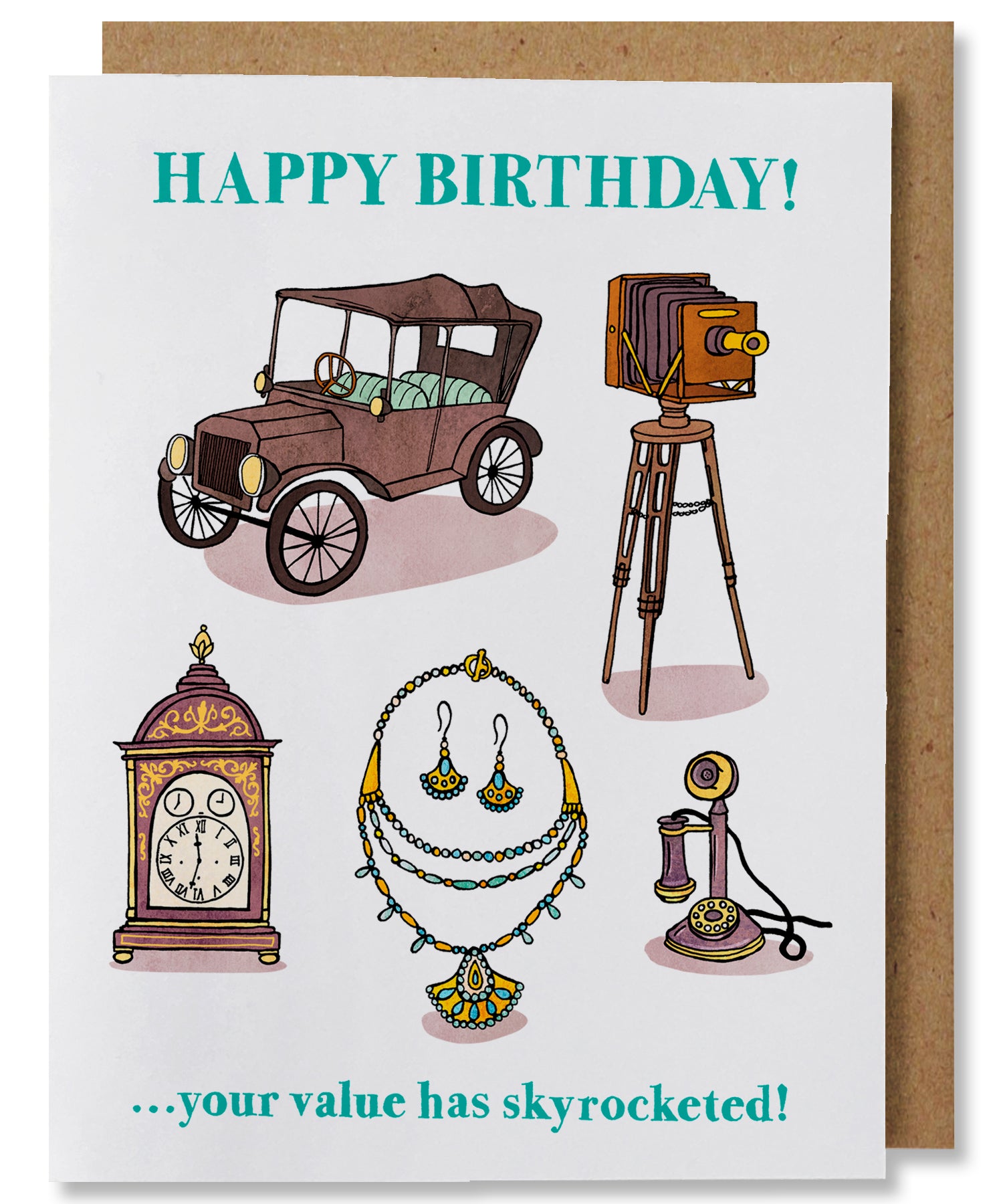 Value Has Skyrocketed - Illustrated Funny Pun Birthday Card – NANU Studio